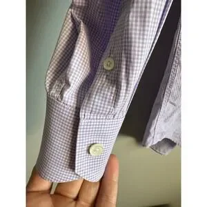 Canali | Shirts | Canali Gingham Check Dress Shirt Purple Mens 7 Luxury ...